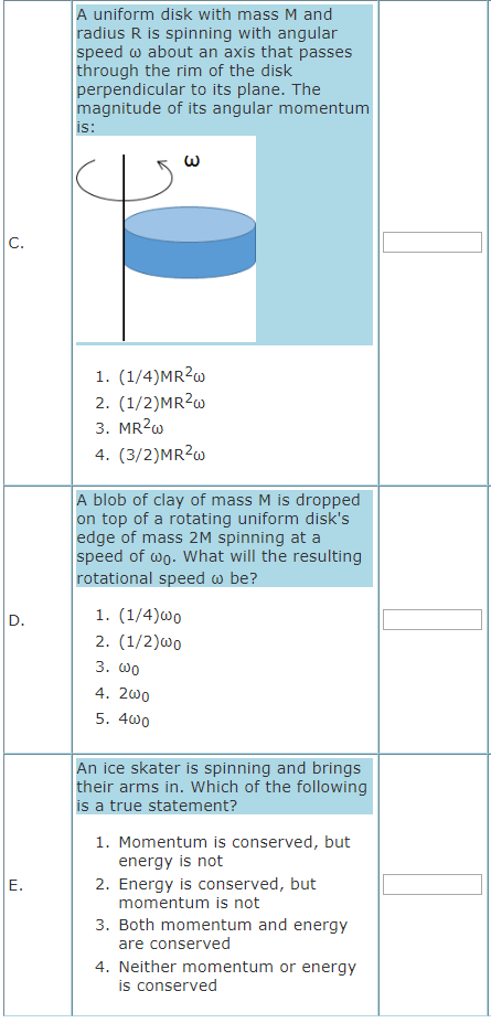 Solved A uniform disk with mass M and radius R is spinning | Chegg.com
