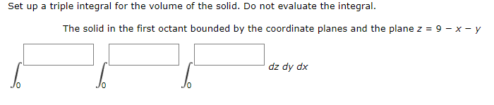 Solved Set up a triple integral for the volume of the solid. | Chegg.com