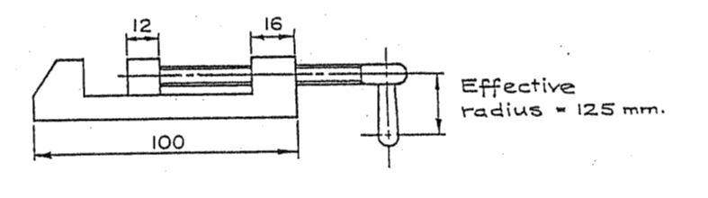 Solved A machine vice has been designed as shown in the | Chegg.com