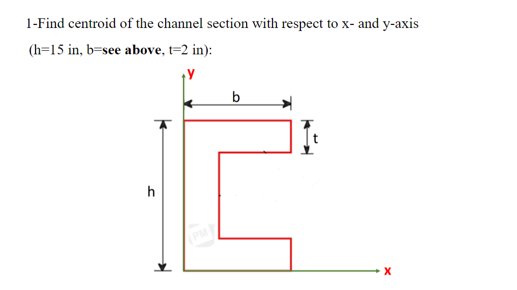 Solved 1-Find centroid of the channel section with respect | Chegg.com