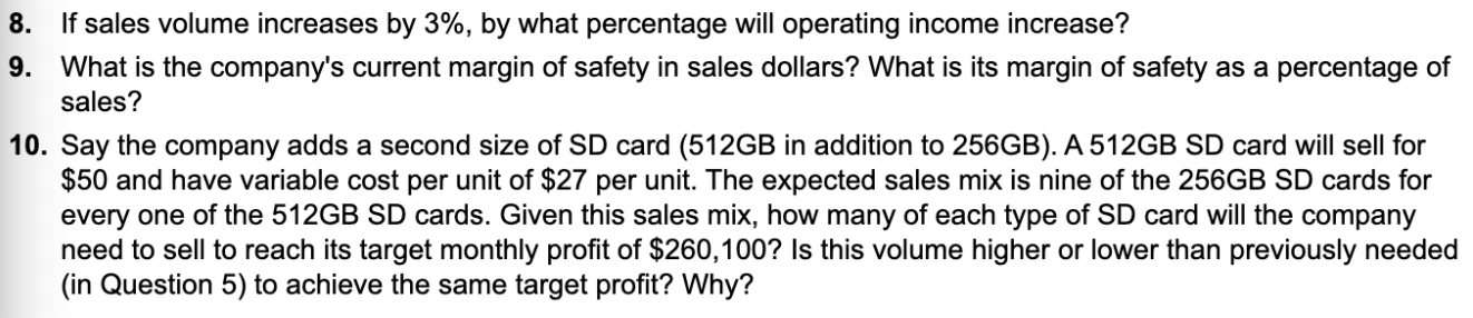 Solved FlashCo. Manufacturing manufactures 256GB SD cards | Chegg.com