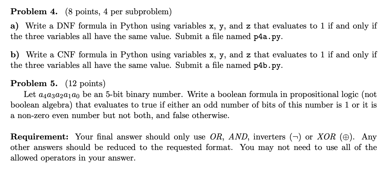 Solved Problem 4. (8 points, 4 per subproblem) a) Write a | Chegg.com
