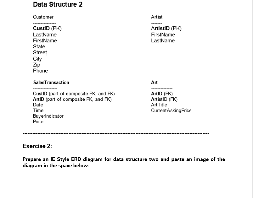 Solved ERD Diagramming Lab Exercise Instructions 1. Type | Chegg.com