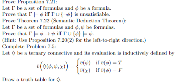 Solved Prove Proposition 7.21:Let Γ ﻿be a set of formulas | Chegg.com