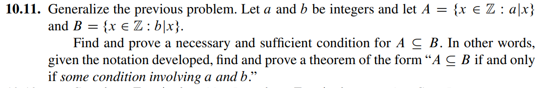Solved .11. Generalize the previous problem. Let a and b be | Chegg.com