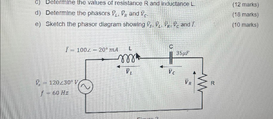 Solved C) ﻿Determine the values of resistance R ﻿and | Chegg.com