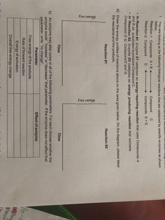 Solved 1. You are looking at the following biological | Chegg.com