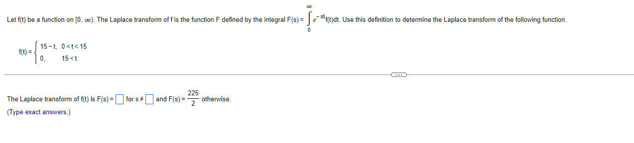 Solved Let f(t) be ﻿a function on [0,∞). ﻿The Laplace | Chegg.com