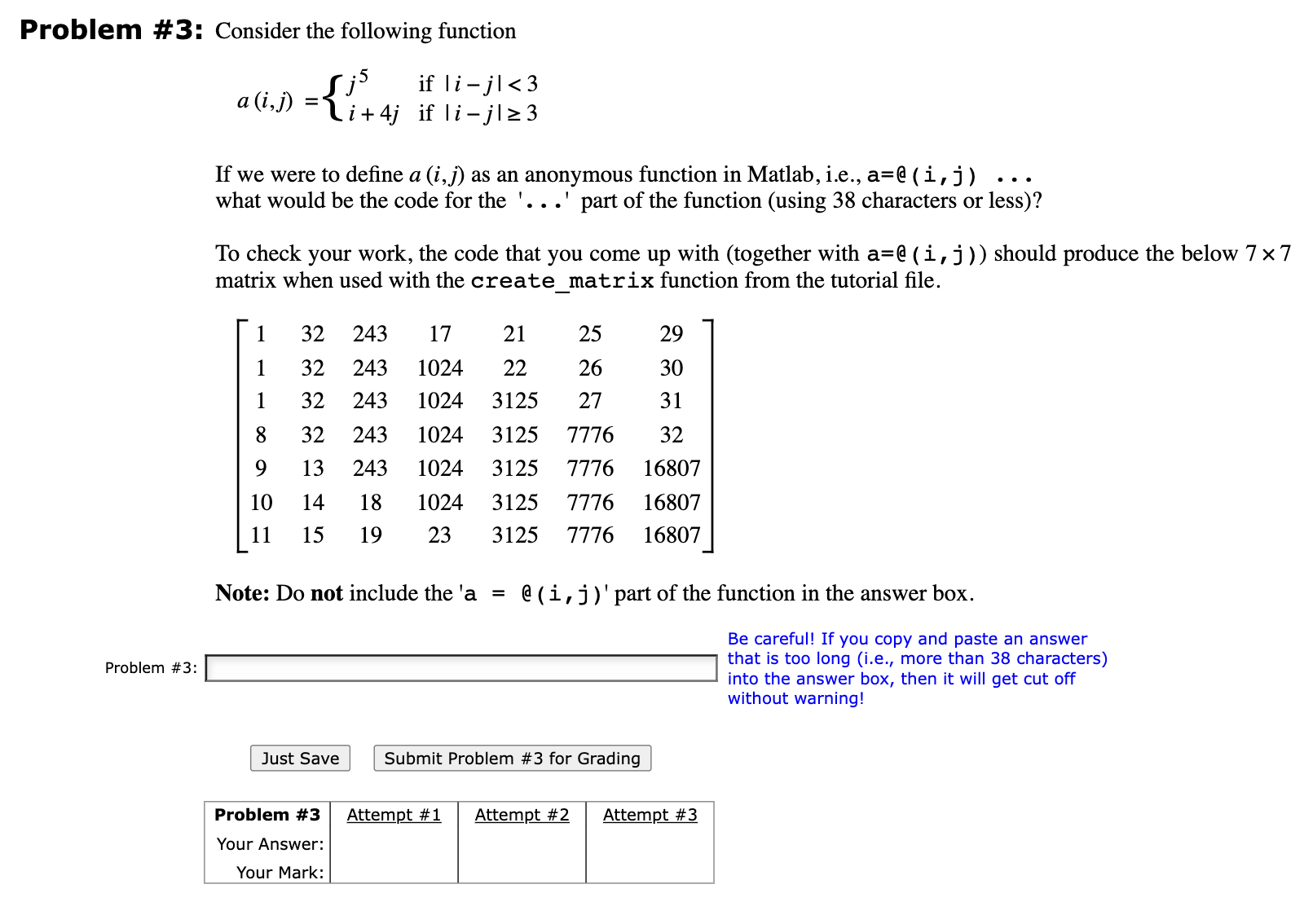 Solved Problem # 3: Consider the following | Chegg.com