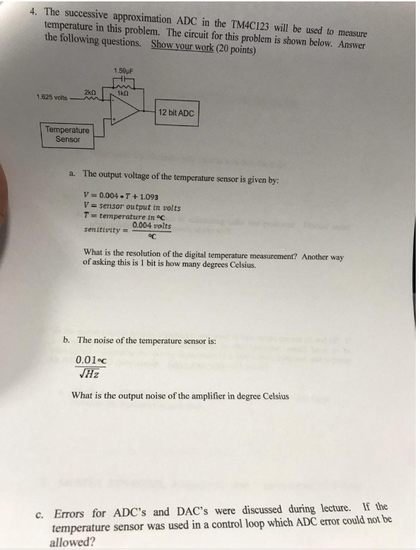 Solved 4. The successive approximation ADC in the TM4C123 | Chegg.com