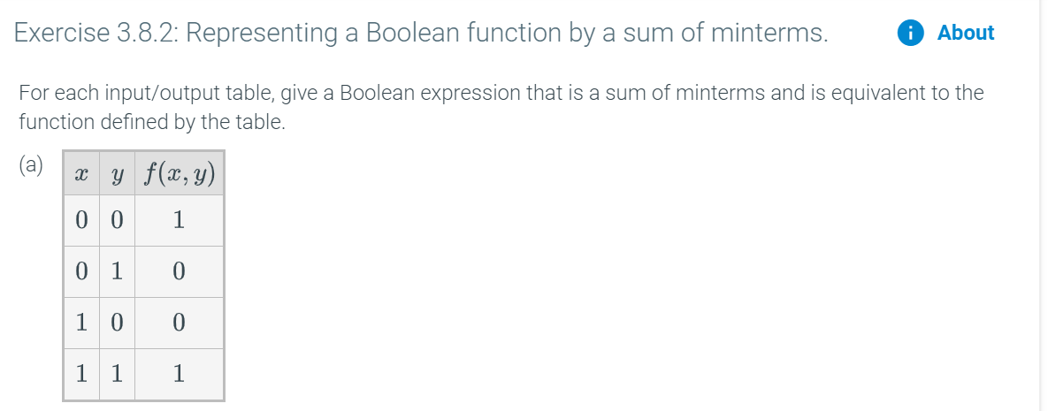 Solved Exercise 382 Representing A Boolean Function By A 3942