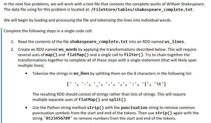 Solved In the next few problems, we will work with a text | Chegg.com