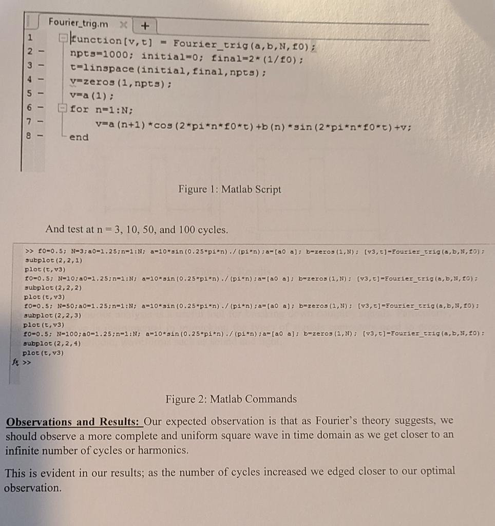 Solved Lab 1: Fourier Series Simulation Objective: To use | Chegg.com