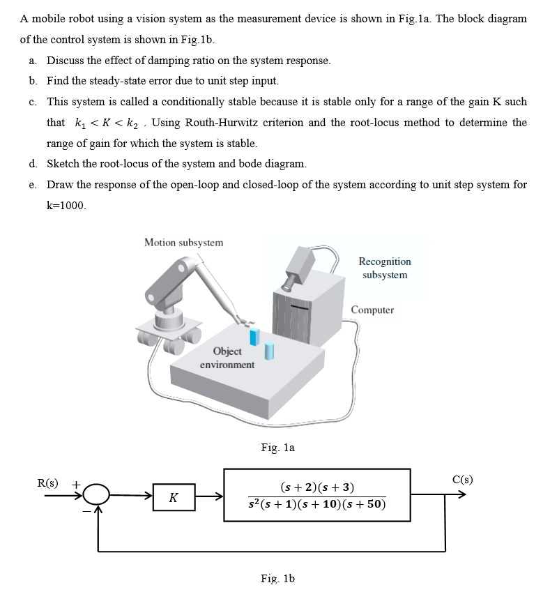 Solved A mobile robot using a vision system as the | Chegg.com