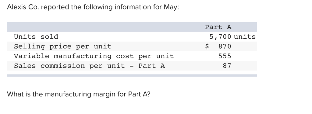 Solved Alexis Co. reported the following information for | Chegg.com