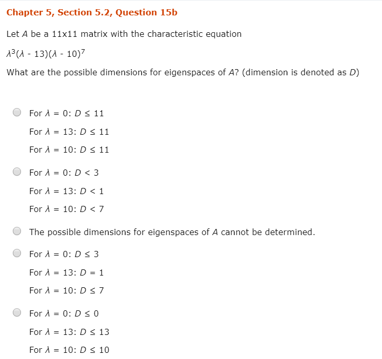 Solved Let A be a 11x11 matrix with the characteristic | Chegg.com