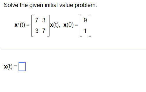 Solved Solve the given initial value problem. | Chegg.com
