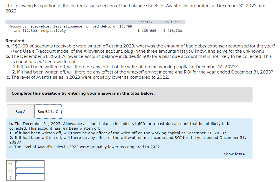Solved The following is a portion of the current assets | Chegg.com