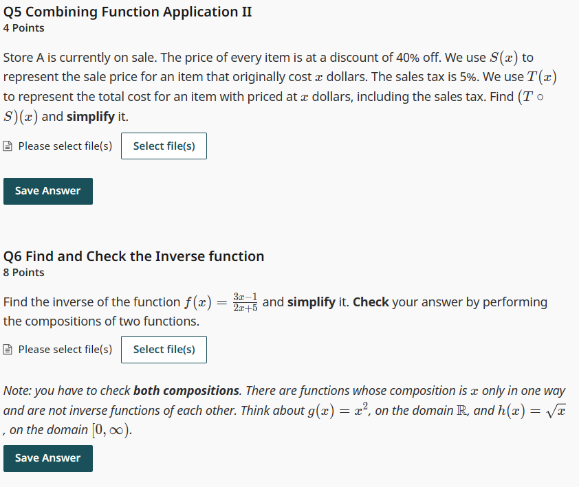 Solved Q5 Combining Function Application II 4 Points Store A | Chegg.com