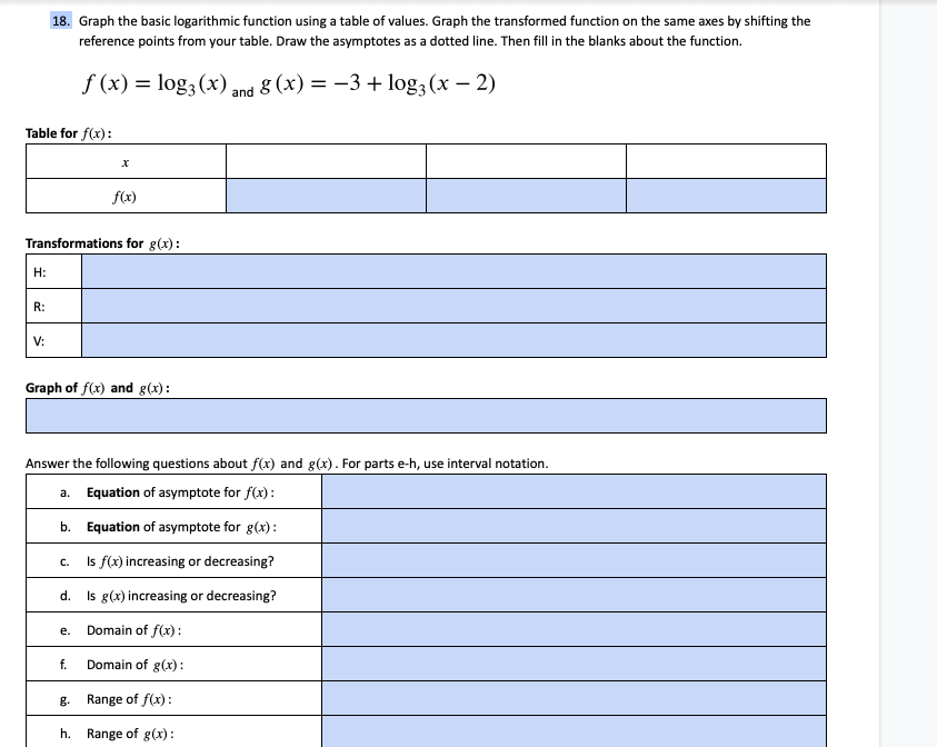 Solved 18. Graph the basic logarithmic function using a | Chegg.com