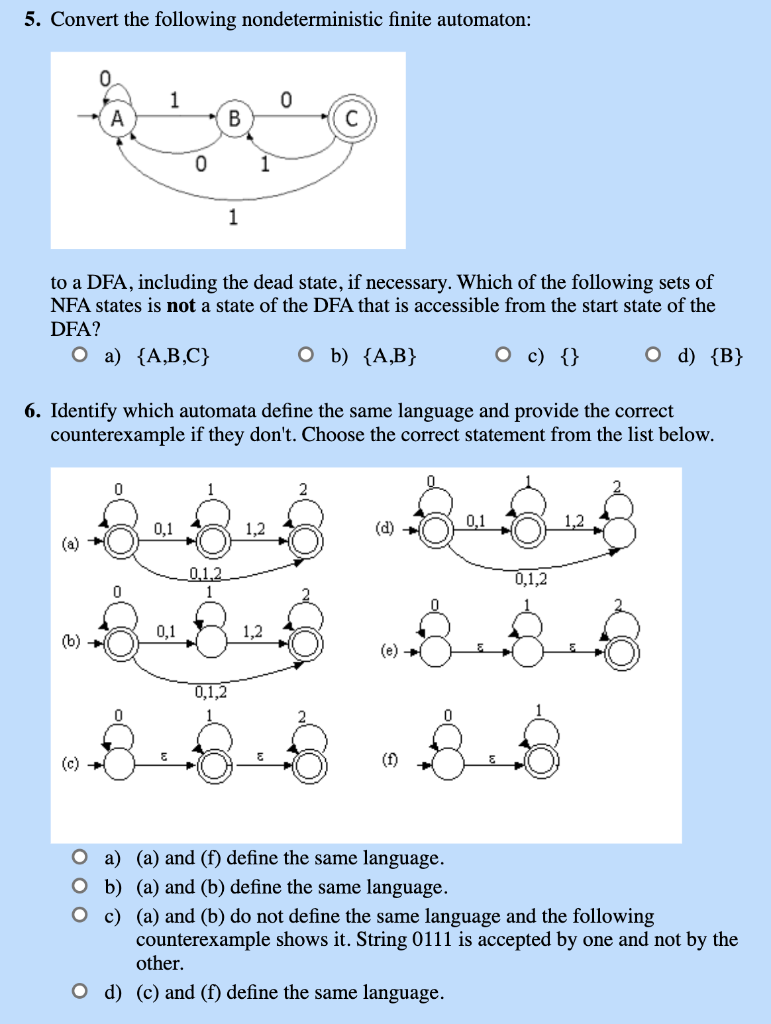 Solved 5. Convert the following nondeterministic finite | Chegg.com