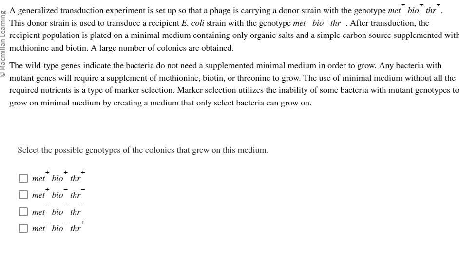 Solved A generalized transduction experiment is set up so | Chegg.com