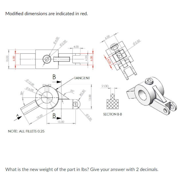 Solved Create the part shown below. Unit system: IPS Decimal | Chegg.com