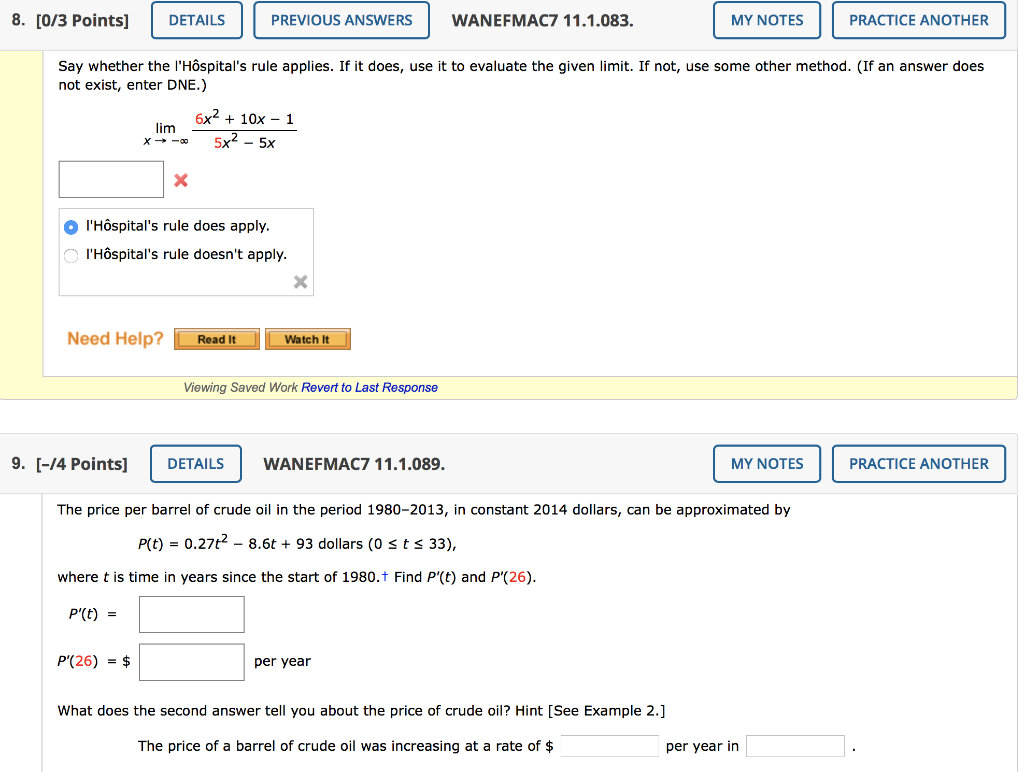Solved 7. (1.5/3 Points] DETAILS PREVIOUS ANSWERS WANEFMAC7 | Chegg.com
