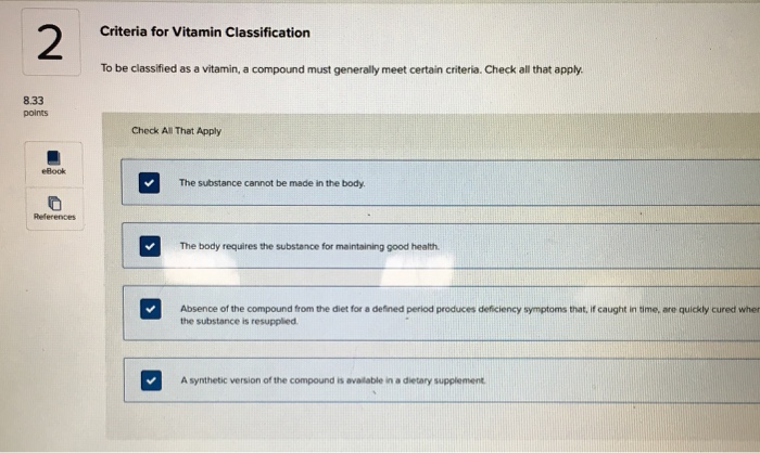Solved Classifying Vitamins Determine whether each | Chegg.com