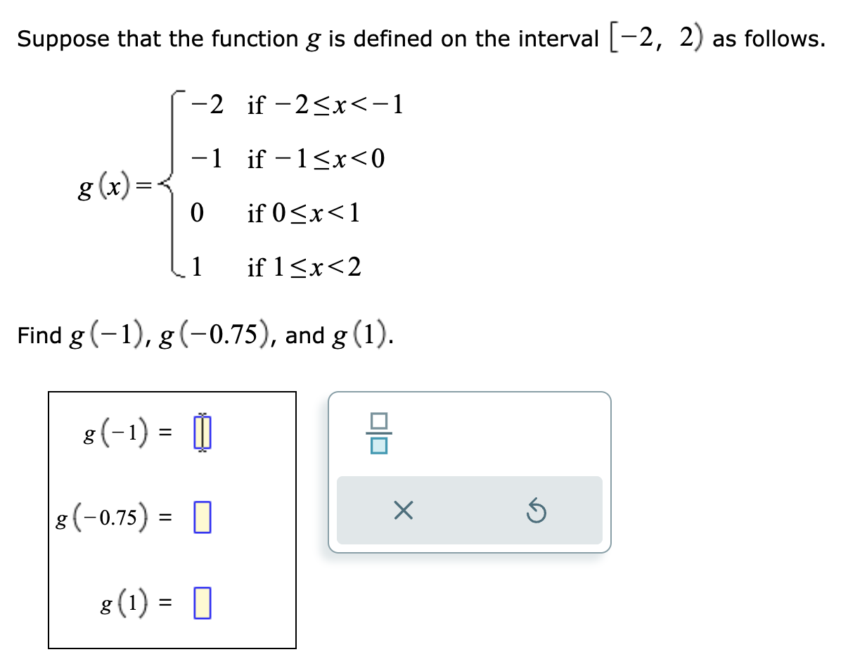 Solved Suppose that the function g is defined on the | Chegg.com