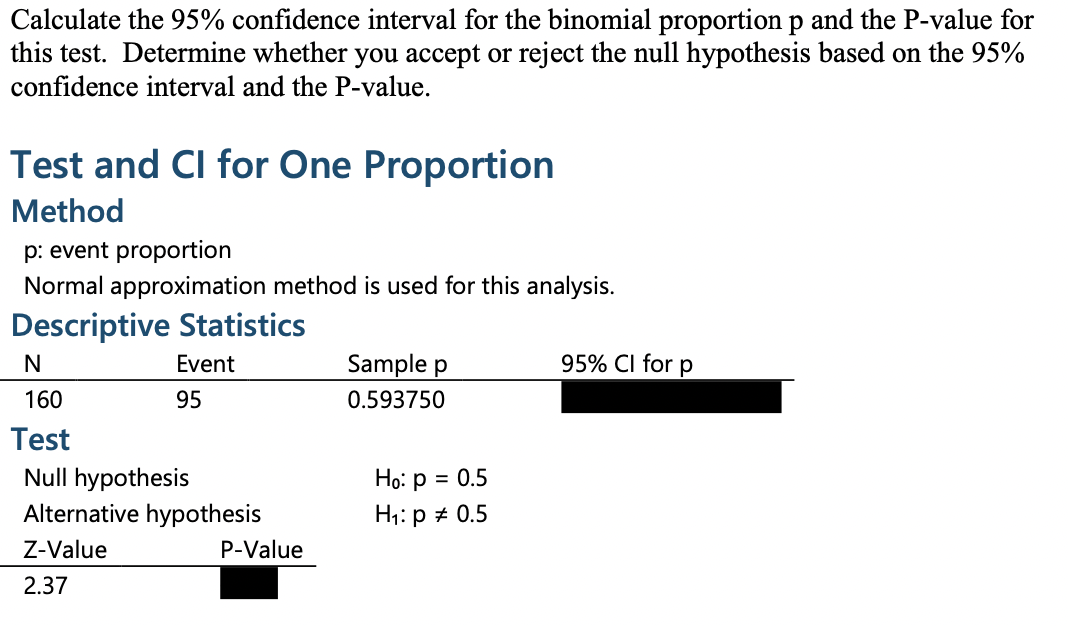 Solved Calculate the 95% confidence interval for the | Chegg.com
