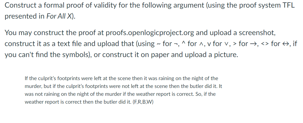 Construct a formal proof of validity for the | Chegg.com