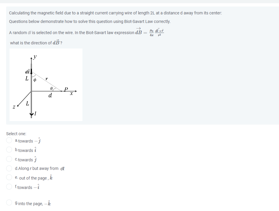 Solved Calculating the magnetic field due to a straight | Chegg.com