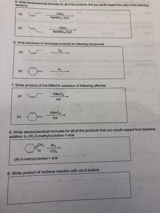 Solved 1. Write structural formulas for the products that | Chegg.com