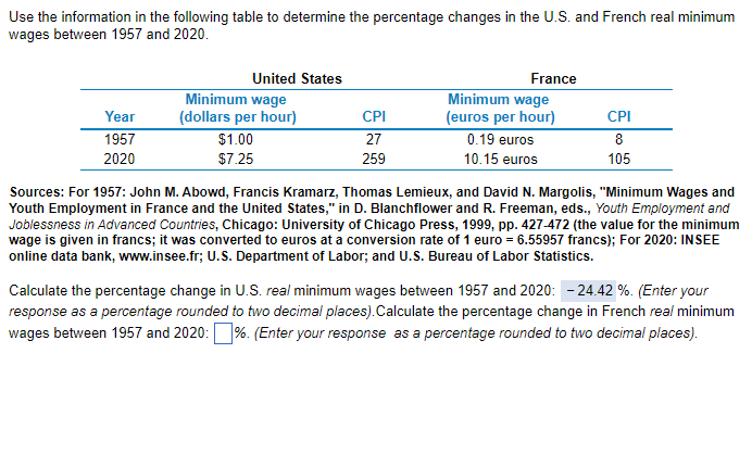 Solved Use the information in the following table to | Chegg.com