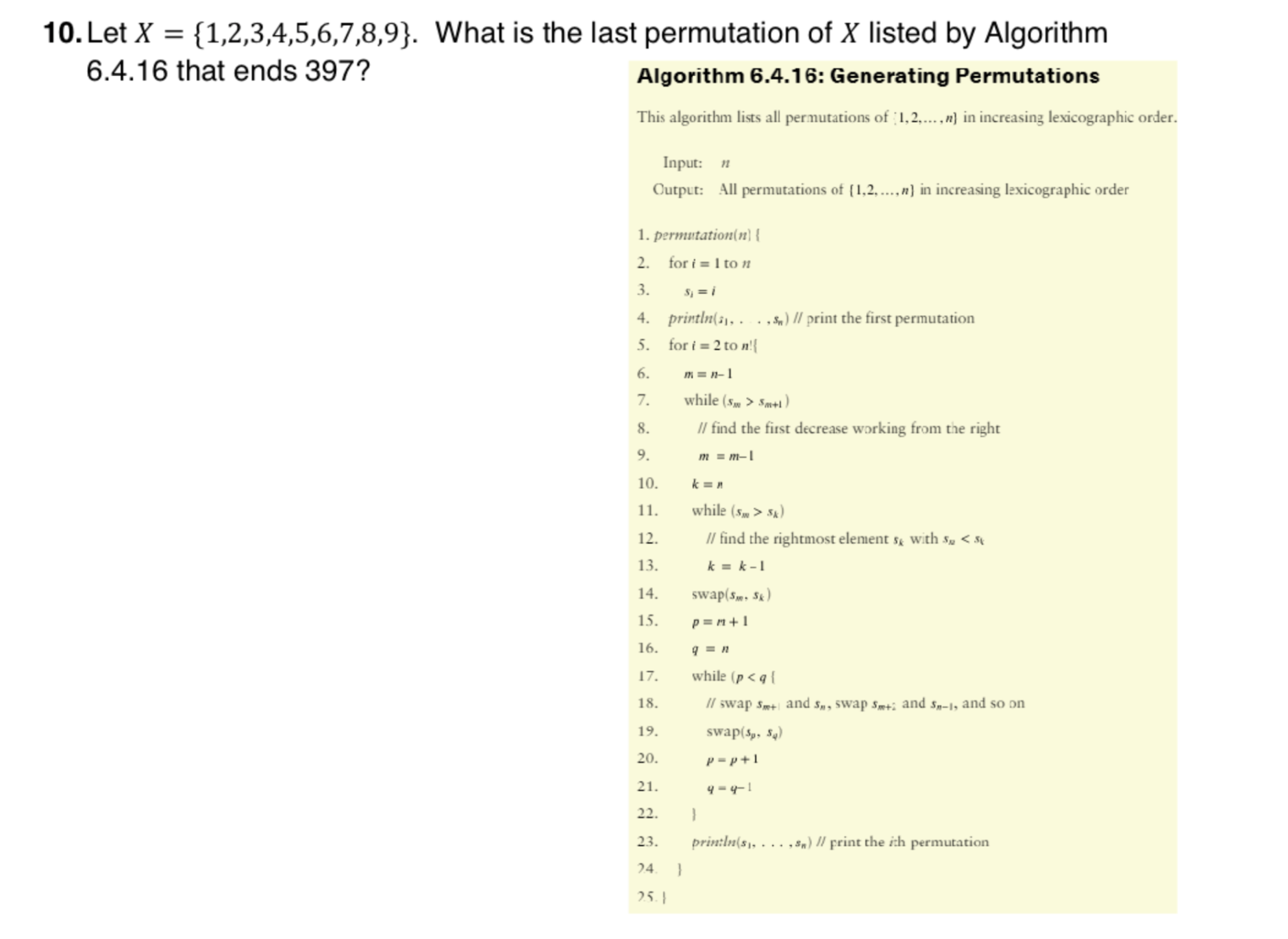 Solved Let x= {1,2,3,4,5,6,7,8,9}. ﻿What is the last | Chegg.com