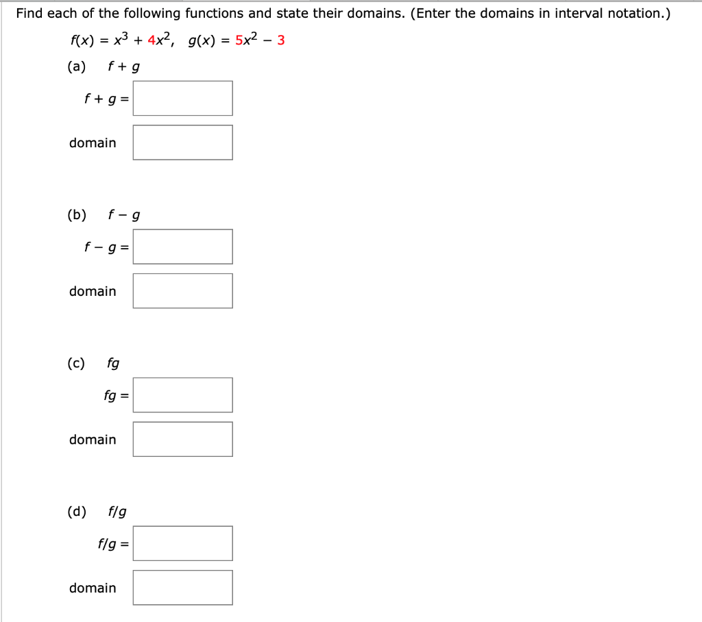 Solved Find each of the following functions and state their | Chegg.com