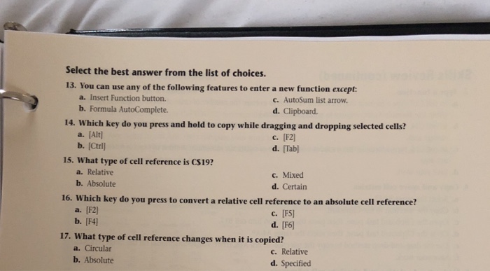 Solved Concepts Review Label each element of the Excel | Chegg.com