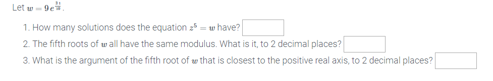 Solved Let w=9e 1. How many solutions does the equation 25 = | Chegg.com