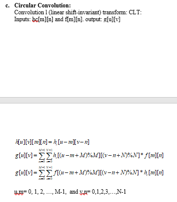 c. Circular Convolution: Convolution 1 (linear | Chegg.com