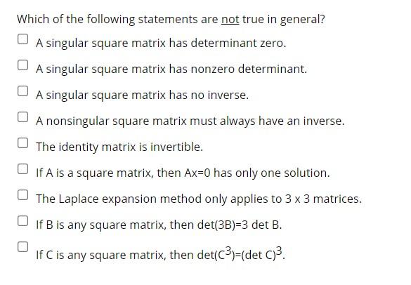 Solved Which of the following statements are not true in | Chegg.com