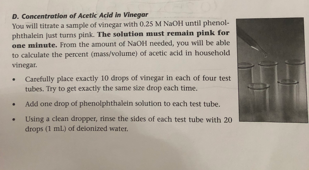 Solved How to find the percent acetic acid in vinegar, using | Chegg.com