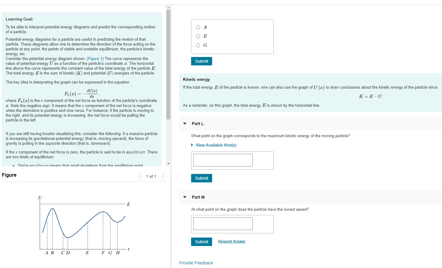 Solved Ο Α E OG Submit Learning Goal: To be able to | Chegg.com