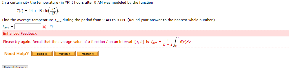 Solved In a certain city the temperature (in °F) t hours | Chegg.com