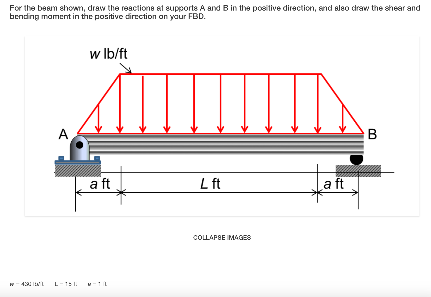 Solved Calculate the support reaction AxFor the beam shown, | Chegg.com