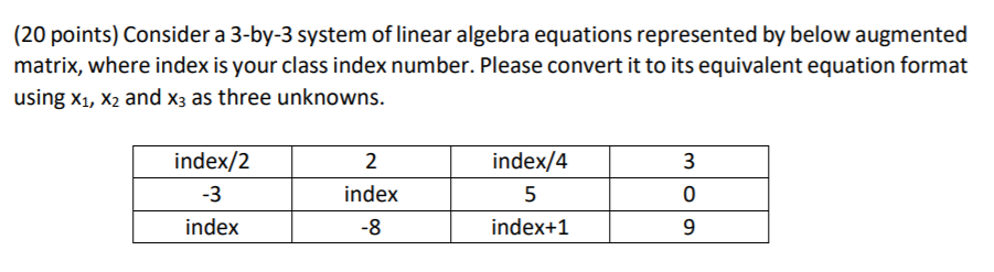 Solved (20 points) Consider a 3-by-3 system of linear | Chegg.com