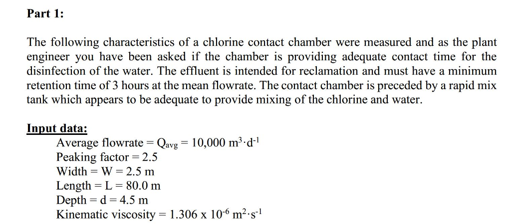 Solved Part1: The following characteristics of a chlorine | Chegg.com