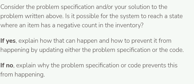 Solved You've been tasked with building an inventory | Chegg.com