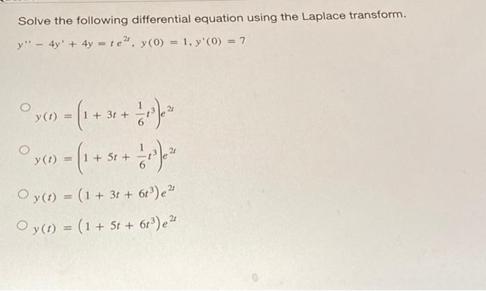 Solved Solve the following differential equation using the | Chegg.com