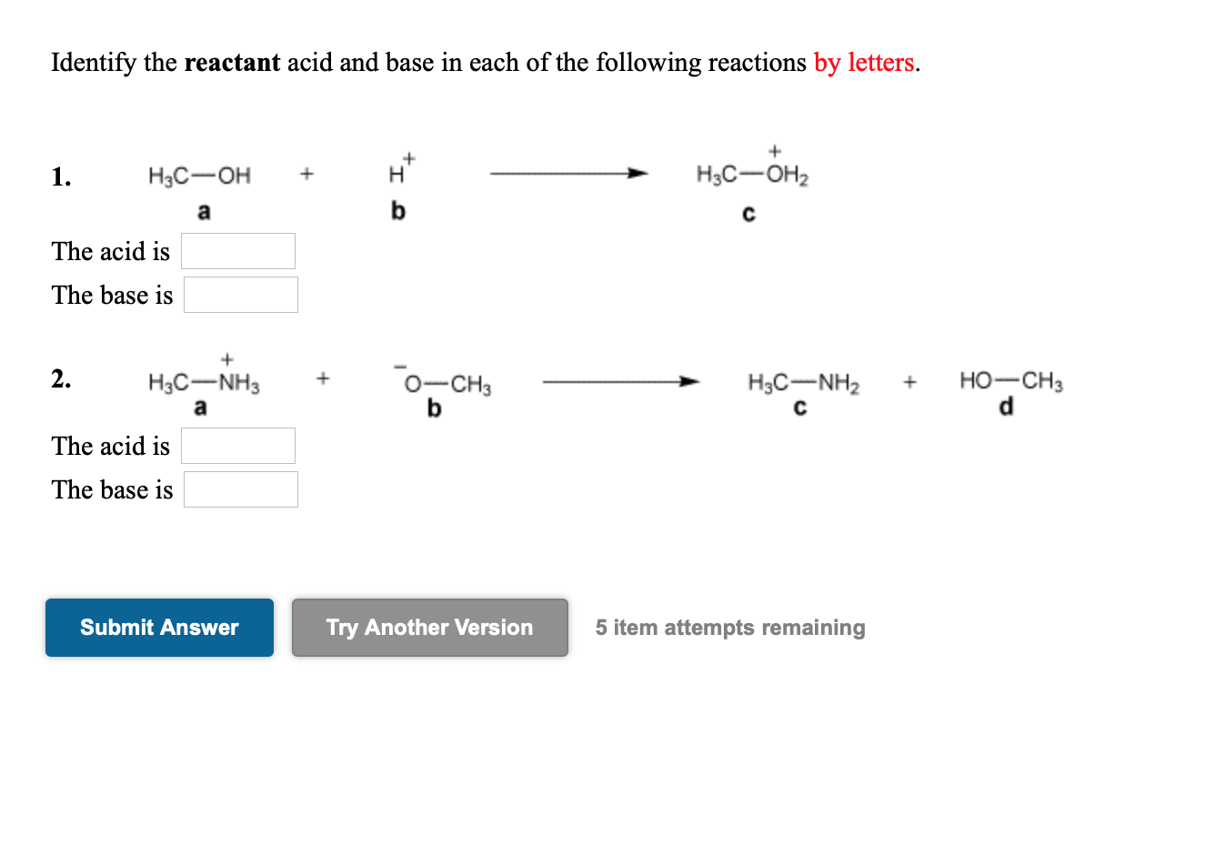 Solved Identify the reactant acid and base in each of the | Chegg.com